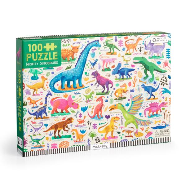 ・100 PIECE PUZZLE - Embark on a thrilling prehistoric adventure with Mudpuppy's captivating Mighty Dinosaur 100-Piece Pu...