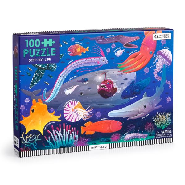・100 PIECE PUZZLE - Dive into the depths of the ocean with Mudpuppy's captivating Deep Sea 100-Piece Puzzle! This immers...