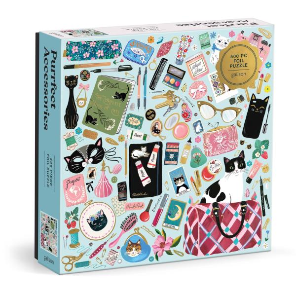 ・500 PIECE PUZZLE - Enter a world of feline-inspired fashion with our chic 500-piece puzzle featuring artwork of a colle...