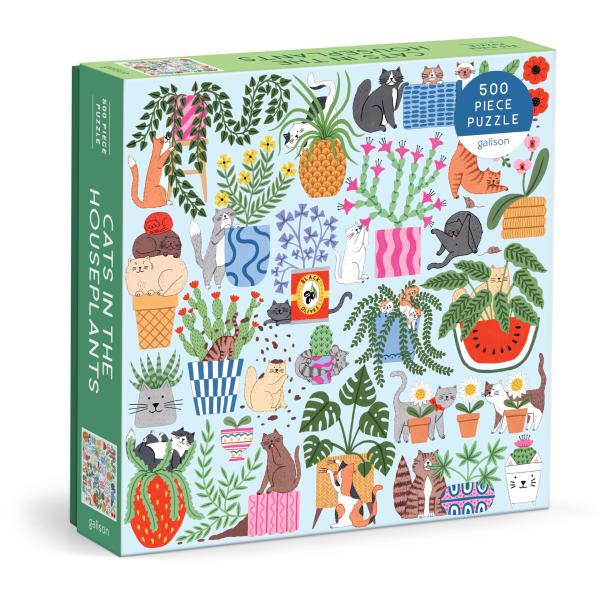 ・500 PIECE PUZZLE - Enjoy a delightful journey into the world of feline companionship and lush greenery with Galison's c...
