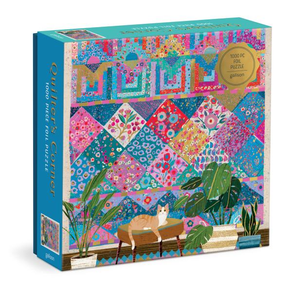 ・1000 PIECE PUZZLE - Unwind and relax with Galison's Quilter's Corner Puzzle by Victoria Ball, a delightful 1000-piece j...