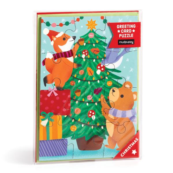 ・GREETING CARD PUZZLE - The Christmas Critters Greeting Card from Mudpuppy is a unique and interactive way to send greet...