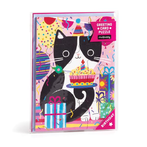 ・GREETING CARD PUZZLE - The Purr-fect Cat Birthday Greeting Card from Mudpuppy is a unique and interactive way to send g...