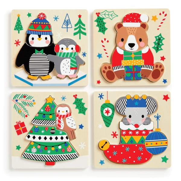 ・SET OF 4 WOODEN PUZZLES - Introducing our new 4 wooden puzzle set featuring the adorable creatures and furry friends ge...