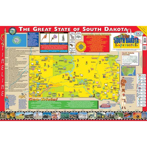 ・The colorful, educational and contemporary map about YOUR state will wake up the walls in your home, classroom or offic...