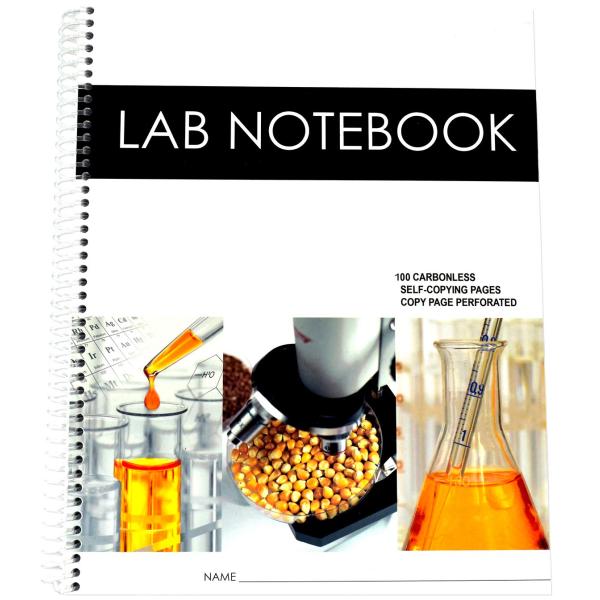 ・BARBAKAM Lab Notebook 100 Carbonless Pages Spiral Bound (Copy Page Perforated)