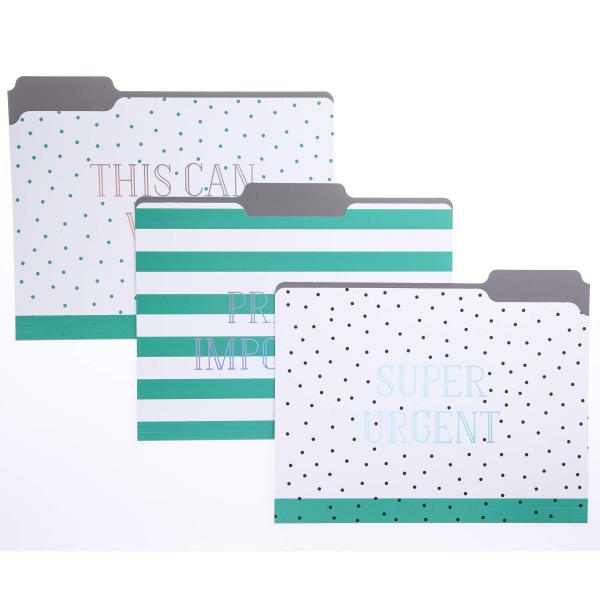 ・かわいいファイルフォルダーセット: GraphiqueのGreen Dotsファイルフォルダーセットには、3つの異なるスタイリッシュなデザインのフォルダーが9つ含まれています。 スタイリッシュで表現力豊かなこの洗練されたセットは、ビジネス...