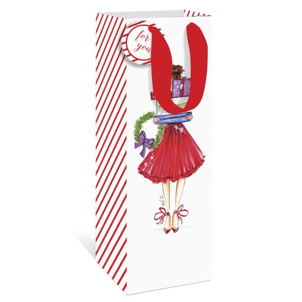 ・寸法：4. 5 x 4. 5インチ×13インチ。・お揃いのギフトタグ付き。・リボンハンドル・クリアグリッター