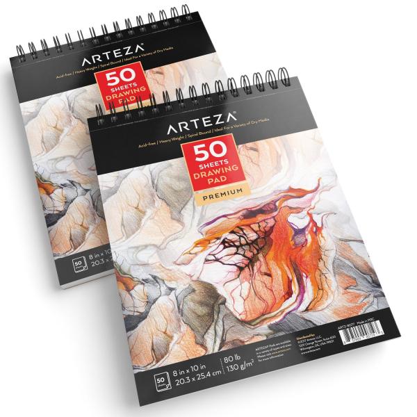 ・PREMIUM QUALITY DRAWING PAPER: Featuring 50 sheets of thick, lightly textured acid-free paper, each measuring 8x10 inch...