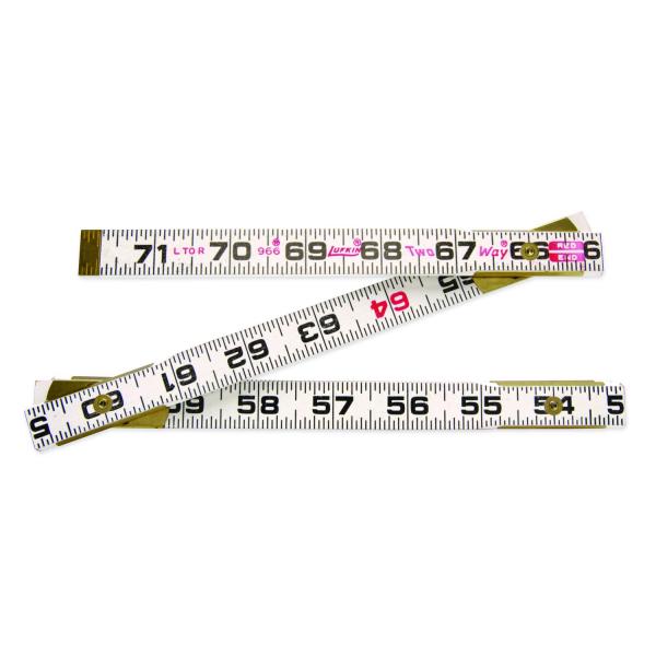 ・6' X 5/8"two way wood rule red end・For measuring left to right and right to left・Marked on both sides for versatile use...