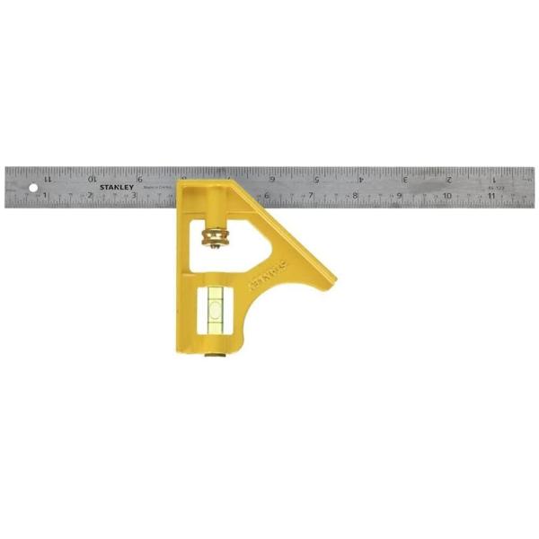 ・Contractor grade combination square with a square for English measurements, a level vial, and a scratch awl・Precision-m...