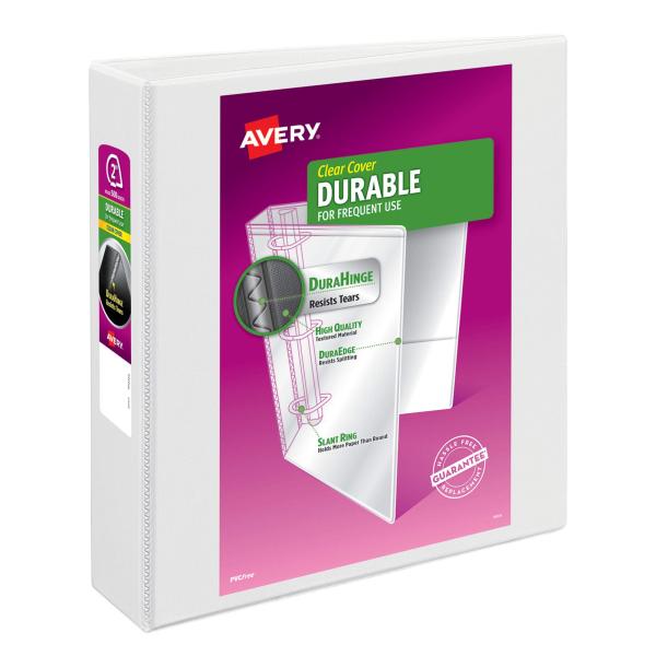 ・Whether you're taking them to school or using them around the house, Avery Durable Binders are made with a non-stick po...