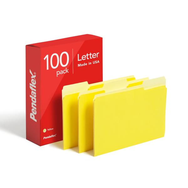 ・PACK OF 100 YELLOW FOLDERS: A great value pack of yellow file folders makes it easy to color-code categories, update fi...