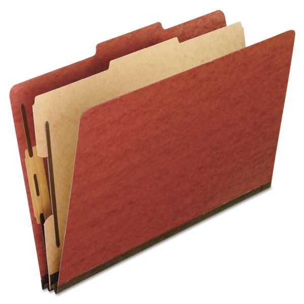 ・Pendaflex Pressboard Classification Folders, Letter, 4-Section, Red, 10 Per Box,( 1157R)・Letter