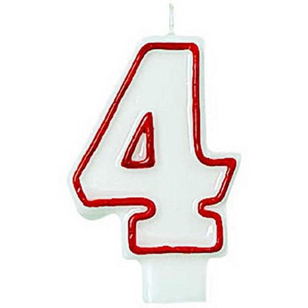 ・Classic two-tone design・White with bright red outline・Candle is 5.75" x 3" in size・Adds that classic look to any cake