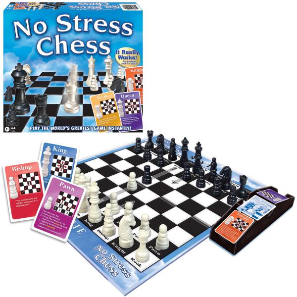 ・対象年齢: 7 歳以上・メーカー: Winning Moves USA・2-sided chess board, 17 charcoal pieces, 17 ivory pieces, 56 action cards, black pl...