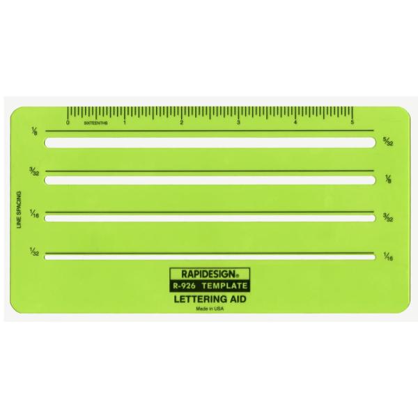 ・1/16", 3/32", 1/8", 5/32" sizes・Includes sized slots for freehand lettering or drawing guide lines・Guide lines are for ...