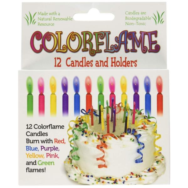 ・Candles Burn In One Of 6 Delightful Colors Making The Occasion Extra Special!・Box Includes: 12 Colored Candles And Hold...