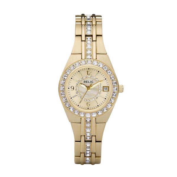 ・Editor's Notes: Go casual chic with this women's Relic by Fossil Queen's Court crystal-accent watch that combines relax...