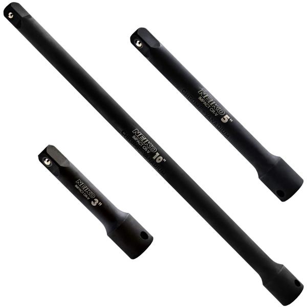 ・IMPACT EXTENSION SET: Loosen or tighten fasteners in hard-to-reach areas with this Impact Extension-Bar Set. It include...