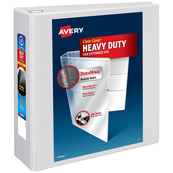 ・Designed for frequent, everyday use, this heavy-duty Avery binder provides long-lasting organization with a tear-resist...