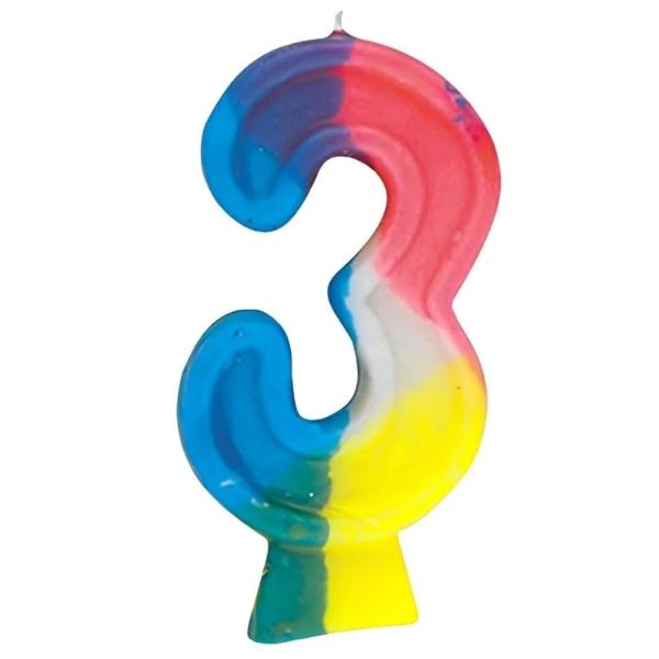 ・PACKAGE INCLUDES: 1 rainbow number party candle - 3" tall・VIBRANT: Create a colorful birthday cake with this candle tha...