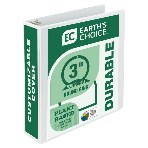 ・Sustainable Solution: Our durable 3 ring binders are made from plant-basedcover material derived from 25% Brazilian sug...