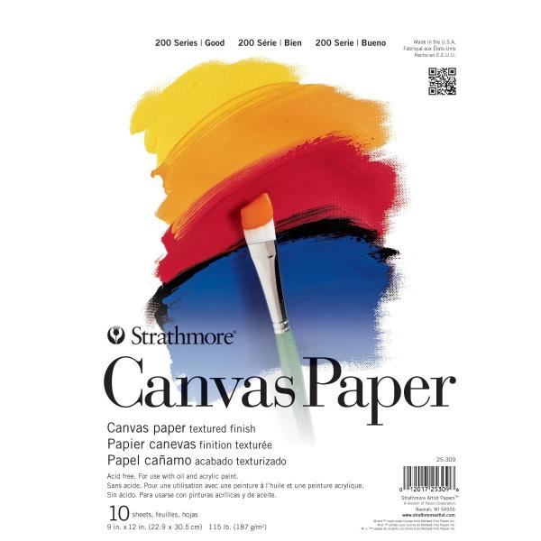 ・White canvas-embossed paper・Perfect for practicing techniques with oils and acrylics・115 lb. / 187 gsm. acid free・9"x12...