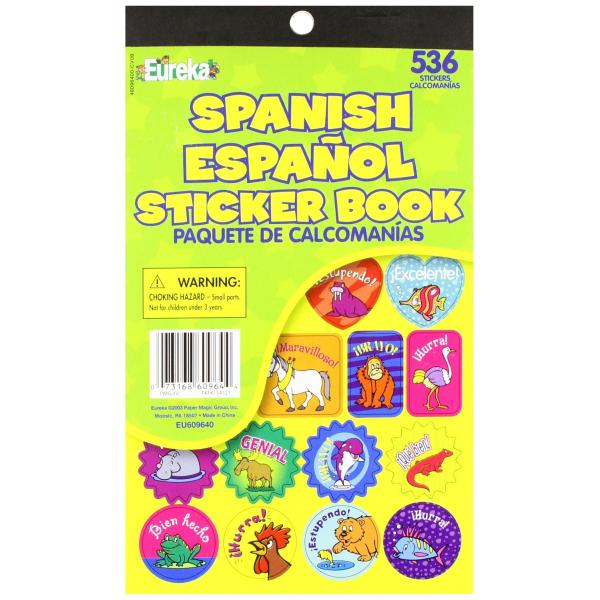 ・Sticker book includes (536) motivational Spanish stickers.・Sticker book includes 8 pages of Spanish language stickers. ...