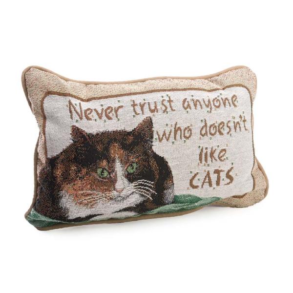 ・Woven decorative pillow with sentiment・Measures 12-1/2-inch wide by 8-1/2-inch tall・Never trust anyone who doesn't like...