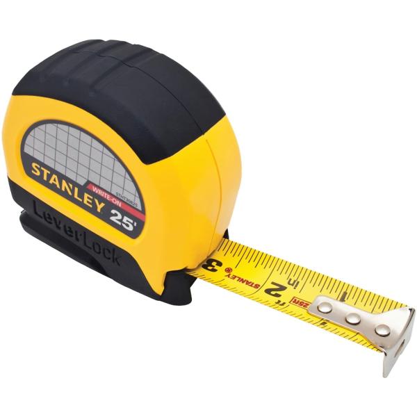 ・With an automatic blade lock and an anti-glare blade, the STANLEY 25 ft. LEVERLOCK Tape Measure makes it easy to take a...