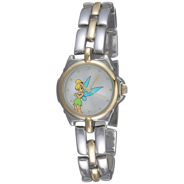 ・Features Tinker Bell artwork on a shimmering silver sunray dial that captures classic Disney charm・Durable silver metal...