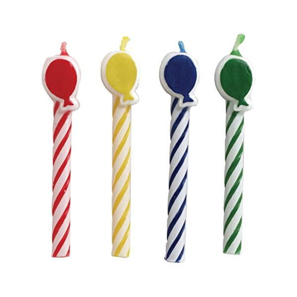 ・8-Count package of birthday candle・2. 5-Inches tall・Spiral candles in Assorted colors, topped with balloon on top・Inser...