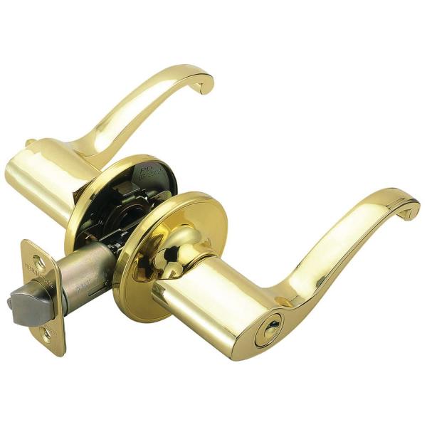 ・Classic style: Scroll-shaped handle with polished brass finish adds elegance to front or back doors・Secure entry: Opera...