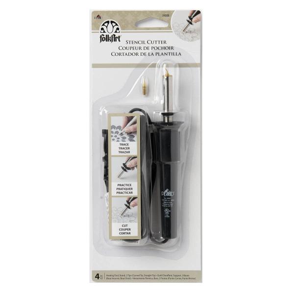 ・HANDY TOOL - This 4 piece stencil cutting tool comes with a heating tool featuring an easy-to-grip handle, stand, and 2...
