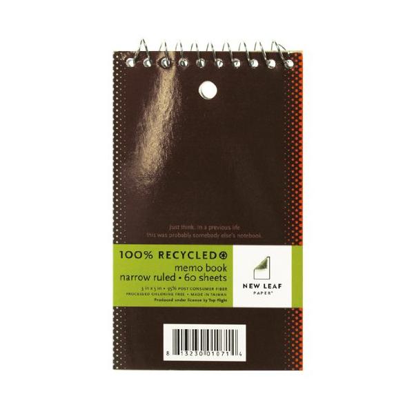 ・100 percent recycled paper; 95 percent post-consumer waste・Processed chlorine free・60 sheets of 3 x 5 Inch size paper・P...