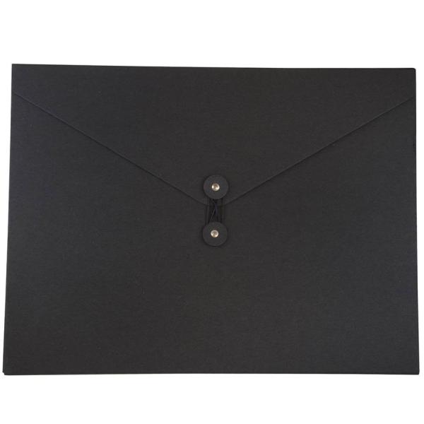・Black Kraft Portfolio with Button ＆ String Closure・Size: Jumbo (12.5 x 16.5 x 0.5 inches)・Quantity: Sold Individually・F...