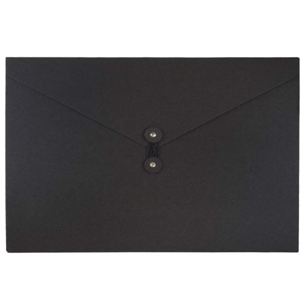・Black Kraft Portfolio with Button ＆ String Closure・Size: Large (9.25 x 14 x 0.375 inches)・Quantity: Sold Individually・F...