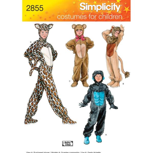 ・Each Kid's Sewing Pattern provides measurements, cutout templates, and material listings for (4) different animal theme...
