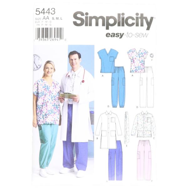 ・Plus size scrubs in size aa (s-m-l) Simplicity pattern 5443・Number of looks included:6・Available in sizes aa (s-m-l) an...
