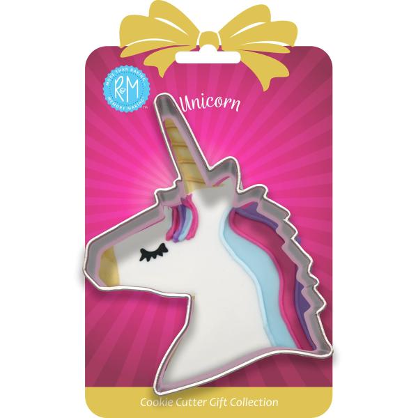 ・Unicorn 4.25" cookie cutter・Packaged on a colorful card featuring cookie designs on the front and back for decorating i...