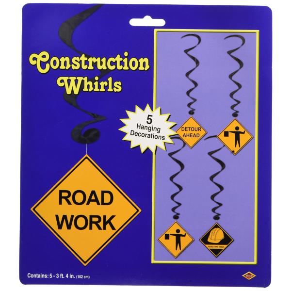 ・This item is a great value!・5 per package・Construction party item・Hanging Decs - Whirls for festive occasions・High Quality