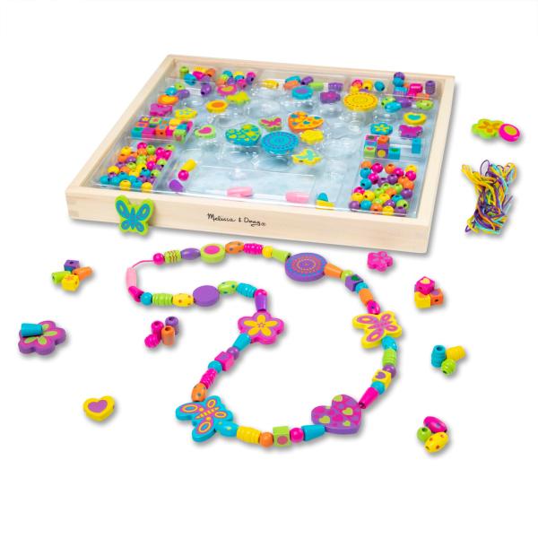 ・Easy to Use Wooden Jewelry Making Kit for Kids - Includes 220 colorful wooden beads in fun shapes like hearts, flowers,...