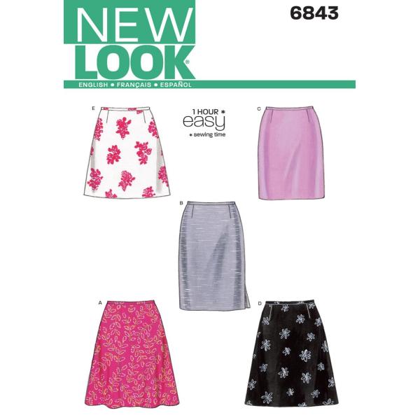 ・Misses Skirts in size A (8-10-12-14-16-18), New Look Pattern #6843・Number of looks included: 5・Designed in UK, Manufact...