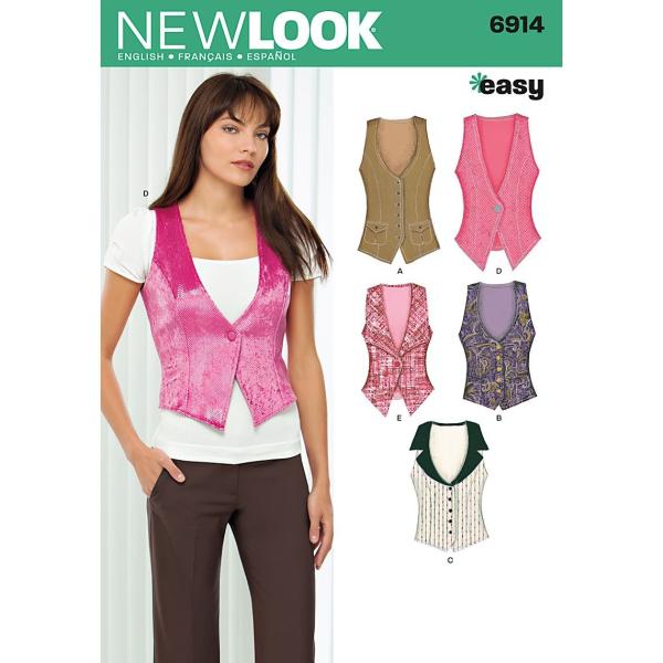 ・Misses Tops in size A (4-6-8-10-12-14-16), New Look Pattern #6914・Number of looks included: 5・Designed in UK, Manufactu...
