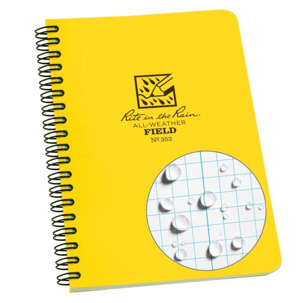 ・WEATHERPROOF PAPER: 64 pages / 32 sheets per side spiral notepad. All-weather paper won't turn to mush when wet and wil...