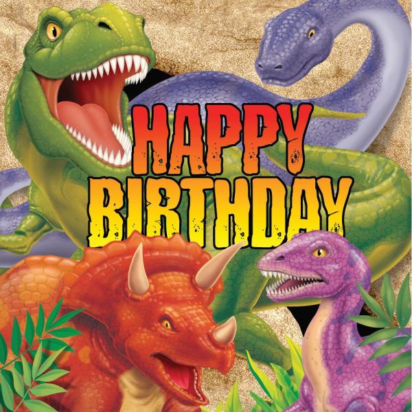 ・16-Count package of 3-ply paper napkins with fun Dino Blast print・Approximately 6.5 x 6.5-Inch folded・Made in the USA・L...