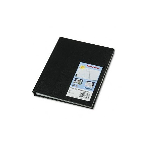 Rediform NotePro 日付なしデイリープランナー。サイズ9-1/4×7-1/4インチ、ブラックカバー。いつでも始められる日付なし仕様。