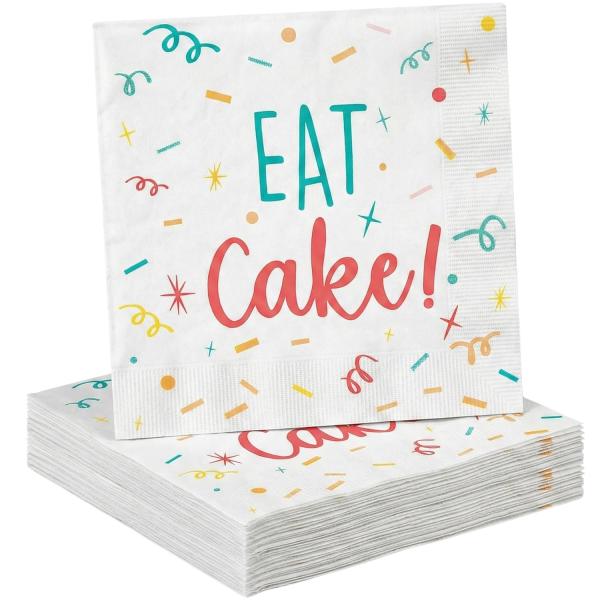 ・楽しい＆お祝いのデザイン:このカラフルなドリンクナプキンは、明るい紙吹雪プリントが特徴で、お祝いにさらに楽しさを加えるのに最適です。・【ドリンクやスナックに最適】誕生日パーティーやイベントでの飲み物のサービング、散らかった手の掃除、こぼれ...