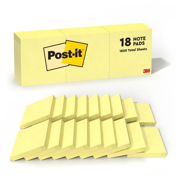 ・GET ORGANIZED: Each pack includes 18 pads of 3 in. x 3 in. notes, with 100 sheets per pad, great for your office, work ...